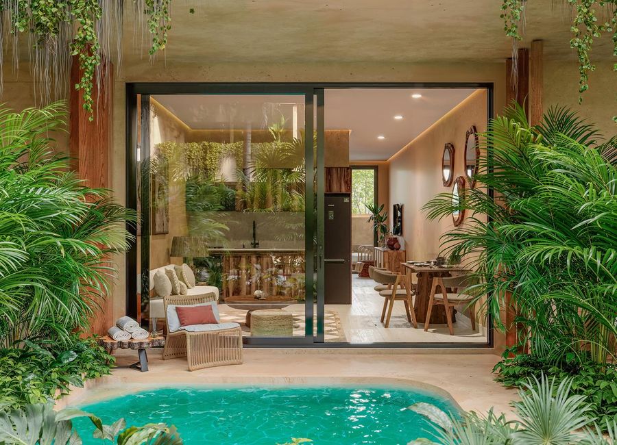 DEPARTAMENTO EN VENTA TULUM DE 1 HABITACIÓN CON JACUZZI PROPIO ALBERCA ...